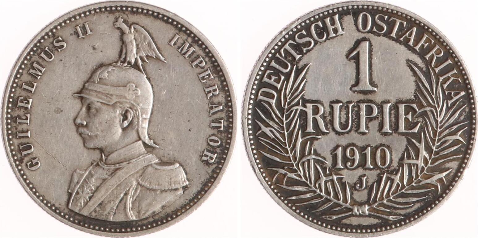 Deutsch-Ostafrika 1 Rupie 1910 J VF | MA-Shops