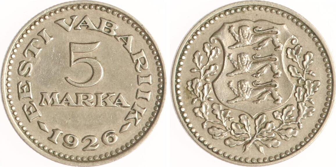 Estland 5 Marka 1926 Republik 1918-1940. VF-EF | MA-Shops