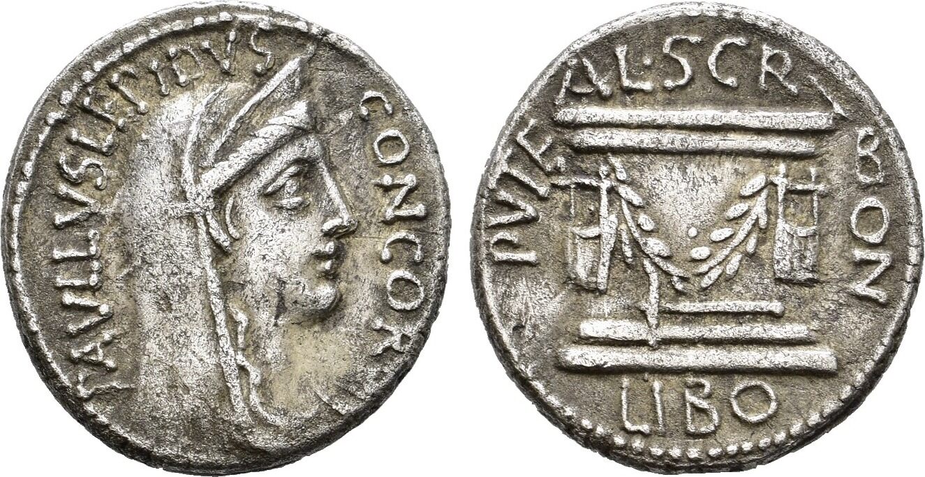 Republikanische Prägungen Denar 62 v. Chr. L. Aemilius Lepidus Paullus ...