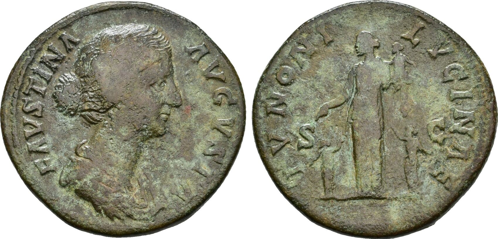 Kaiserliche Prägungen Sesterz 161/175, Marcus Aurelius für Faustina II. VF- | MA-Shops