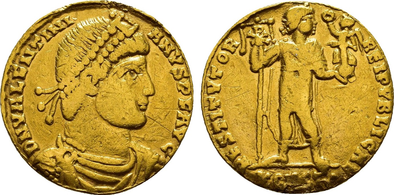 Kaiserliche Prägungen Solidus 364/367, Valentinianus I., 364-375. F-VF ...