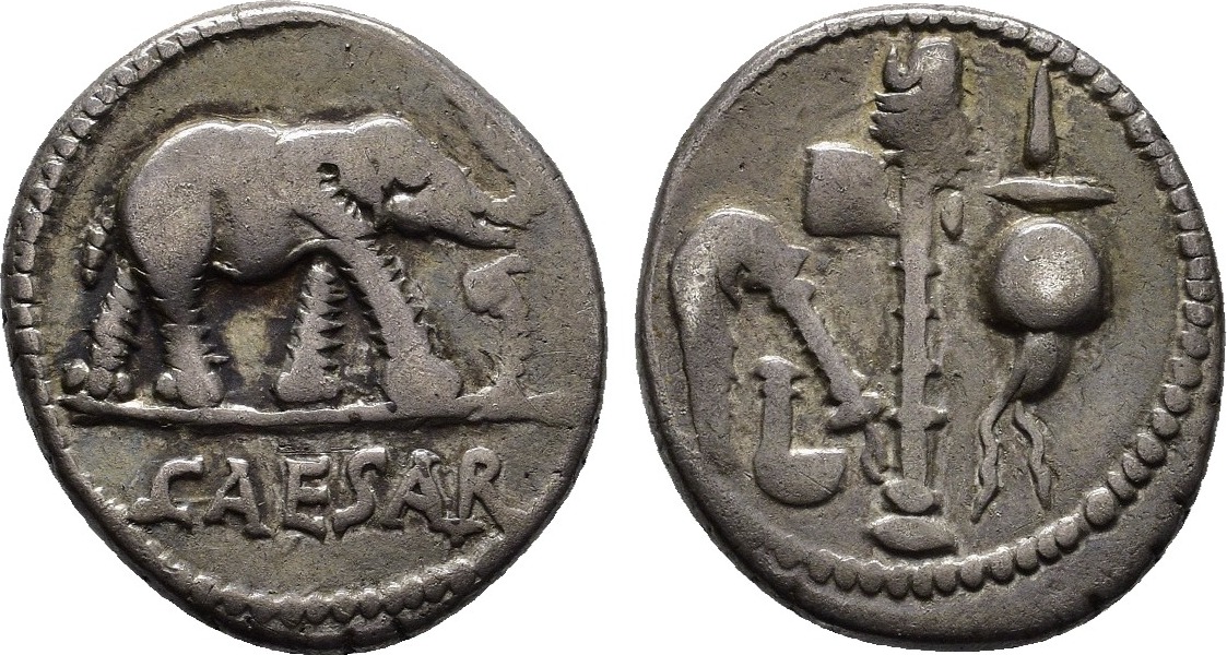 Imperatorische Prägungen Denar 49/48 v. Chr., C. Julius Caesar VF | MA ...
