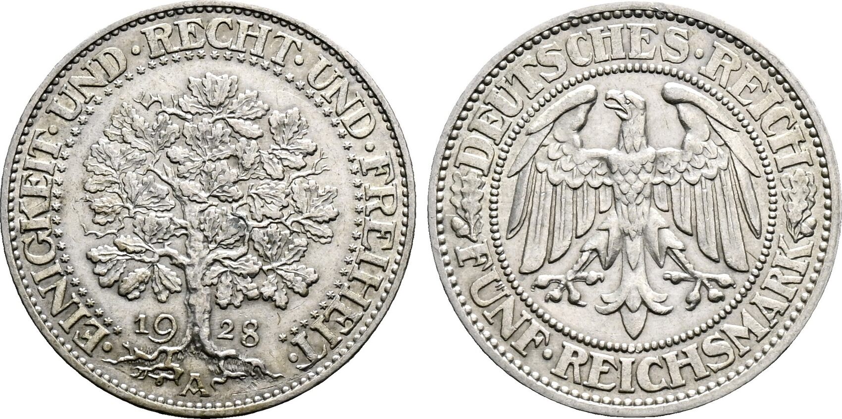 WEIMARER REPUBLIK 5 Mark 1928 A, VF | MA-Shops