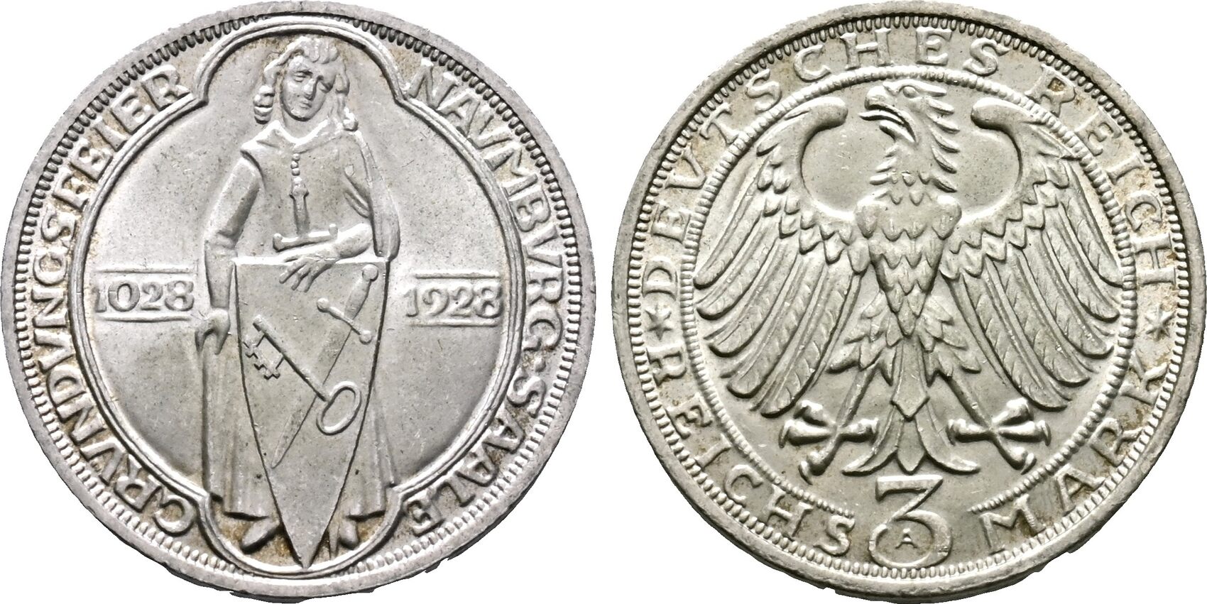 WEIMARER REPUBLIK 3 Mark 1928 A, CH UNC | MA-Shops