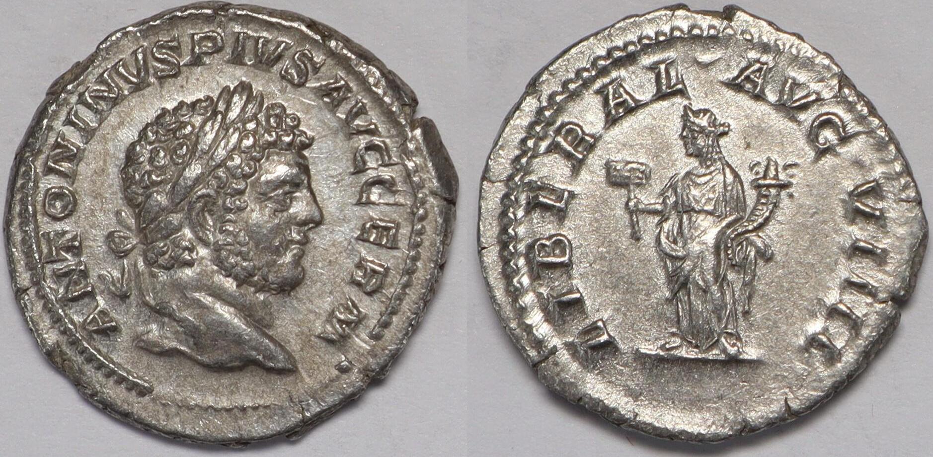 Roman Empire AR Denarius AD 214 Caracalla XF | MA-Shops