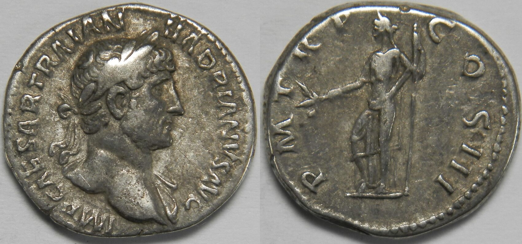 Roman Empire AR Denarius AD 119-120 Hadrian VF | MA-Shops