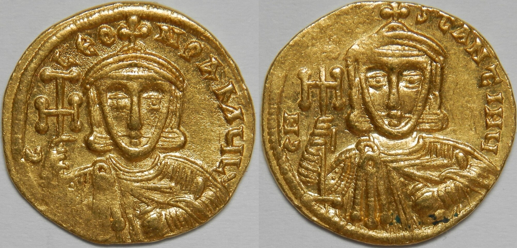 Byzantine Empire AV Solidus 741-751 Constantine V with Leo III gXF | MA ...