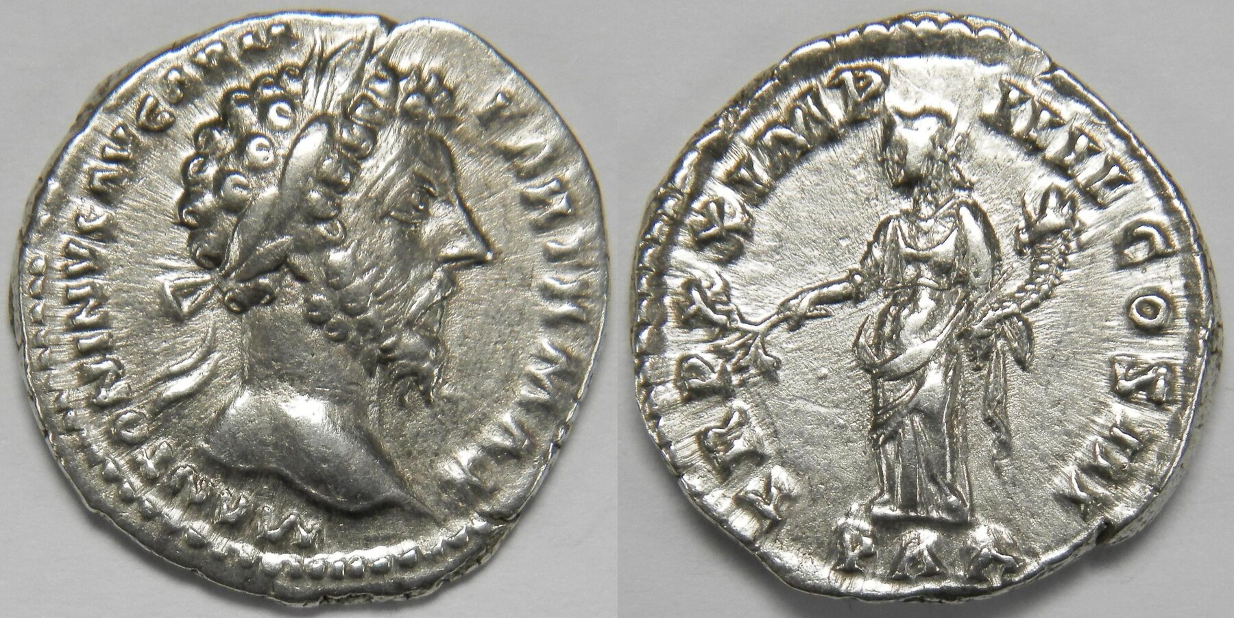 Roman Empire AR Denarius AD 166 Marcus Aurelius XF | MA-Shops