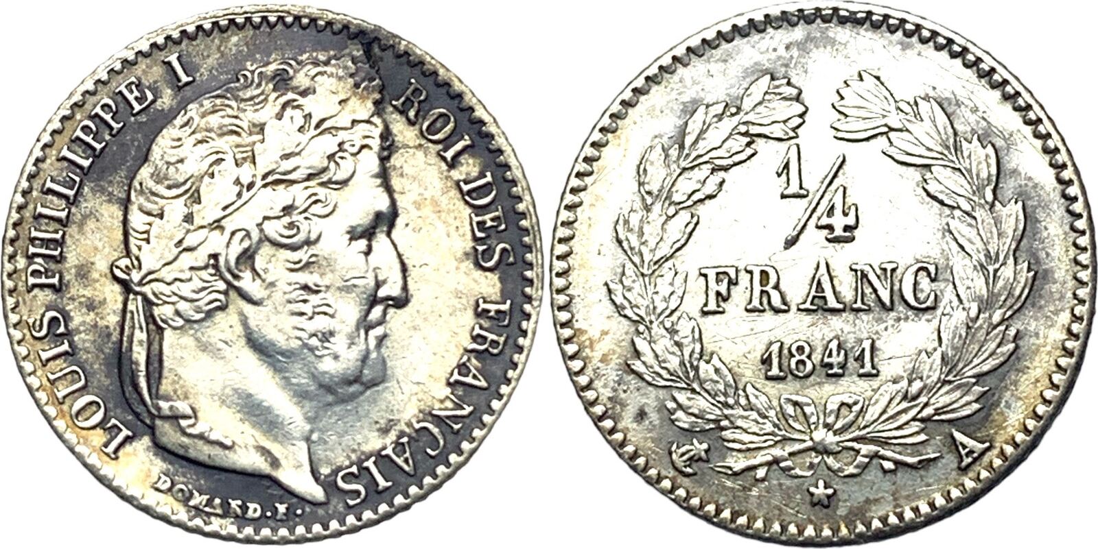 France 1841 AD. Louis-Philippe, 1/4 franc, 1841, Paris EF | MA-Shops