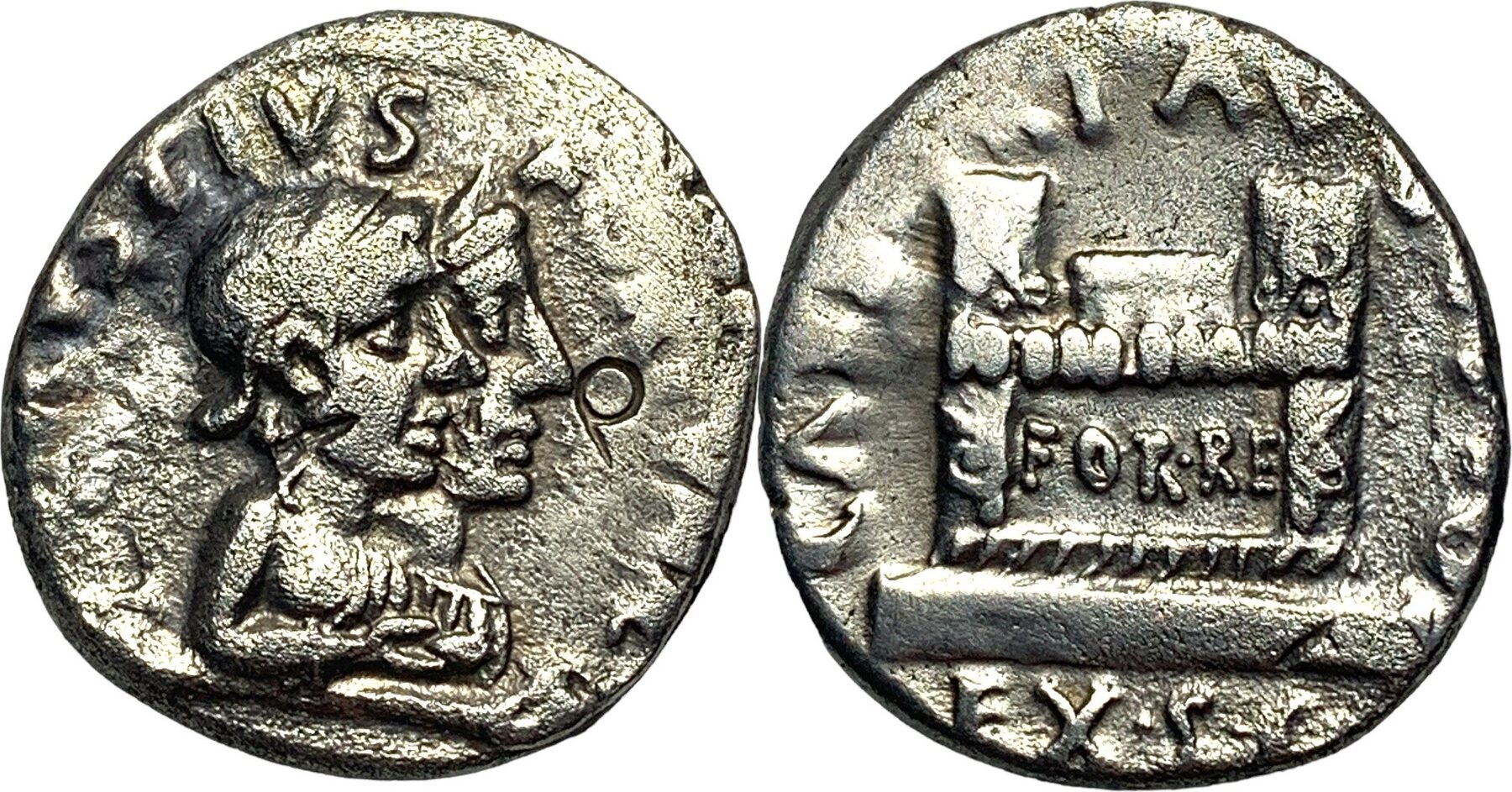 Rome Denarius 19 BC. August, Q. Rustius, rare denar, Roma VF | MA-Shops