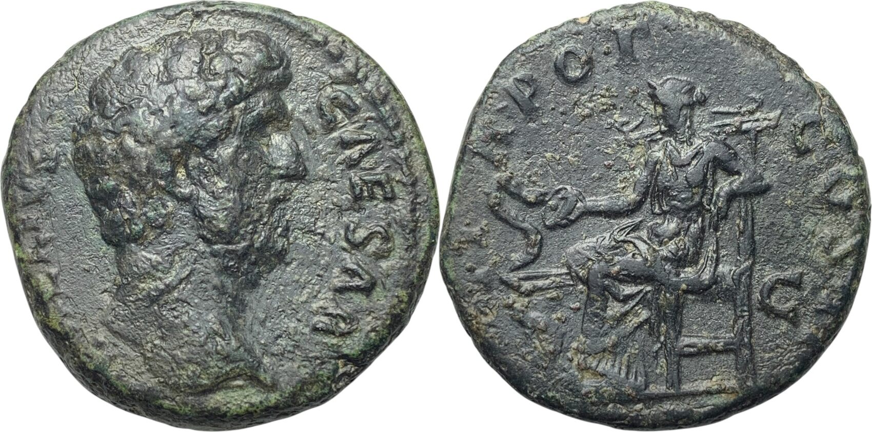 Roman Empire 137 AD. Aelius, rare et bel as, Rome VF | MA-Shops