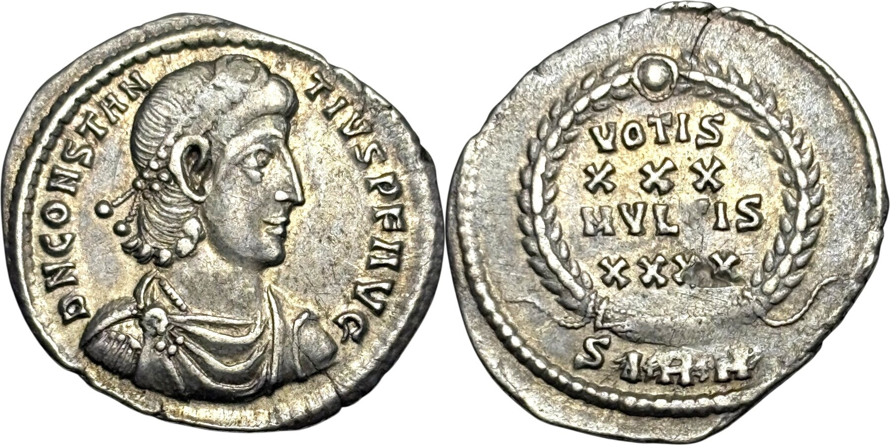 Roman Empire 358 AD. Constance II, belle silique de Sirmium. VF+ | MA-Shops