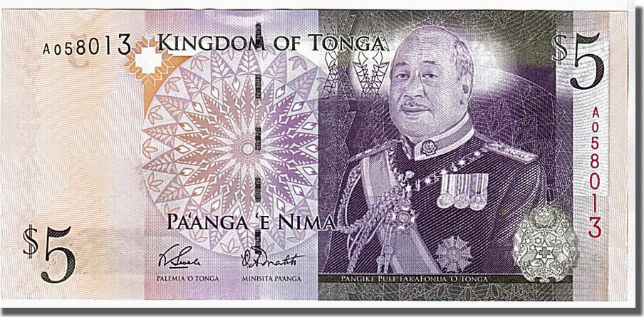 Tonga 5 Pa'anga 2008 Banknote UNC(65-70) | MA-Shops