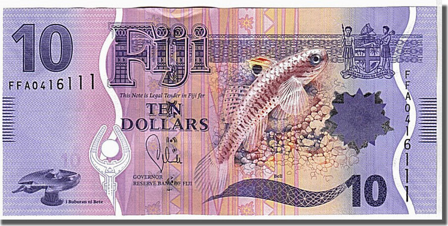 Fiji 10 Dollars 2013 Banknote, KM:116 UNC(65-70) | MA-Shops