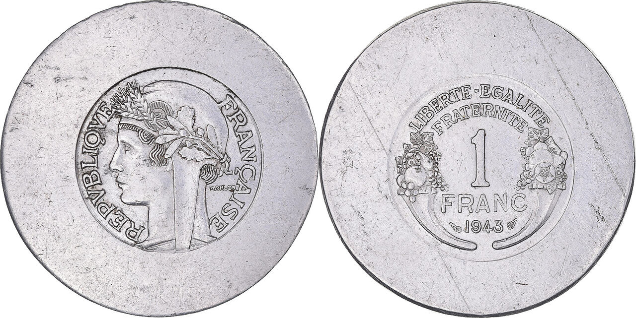 France 1 Franc 1943 Algiers Graziani, Algiers, Engraver Specimen/Trial ...