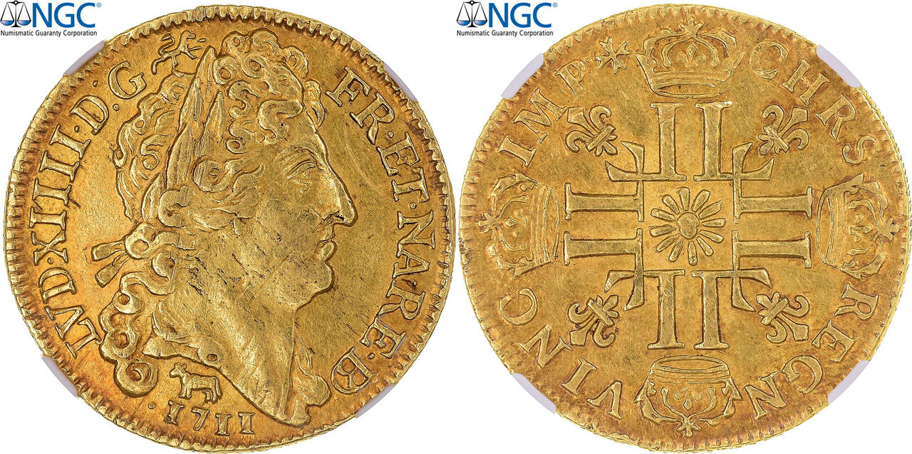France Louis d'or de Béarn au soleil 1711 Pau Louis XIV, Pau, TOP POP ...