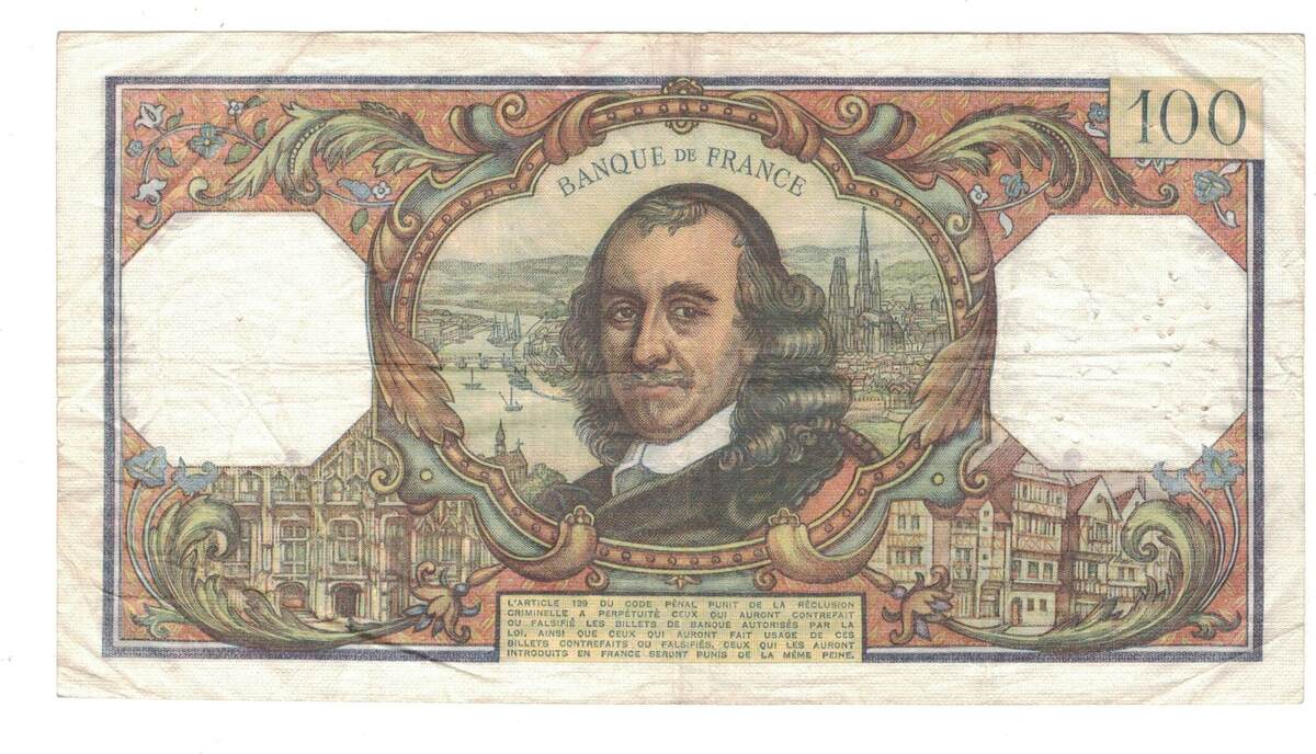 France 100 Francs 1975 Corneille, E.872, Fayette:65.49, KM:149e VF(30-35) | MA-Shops