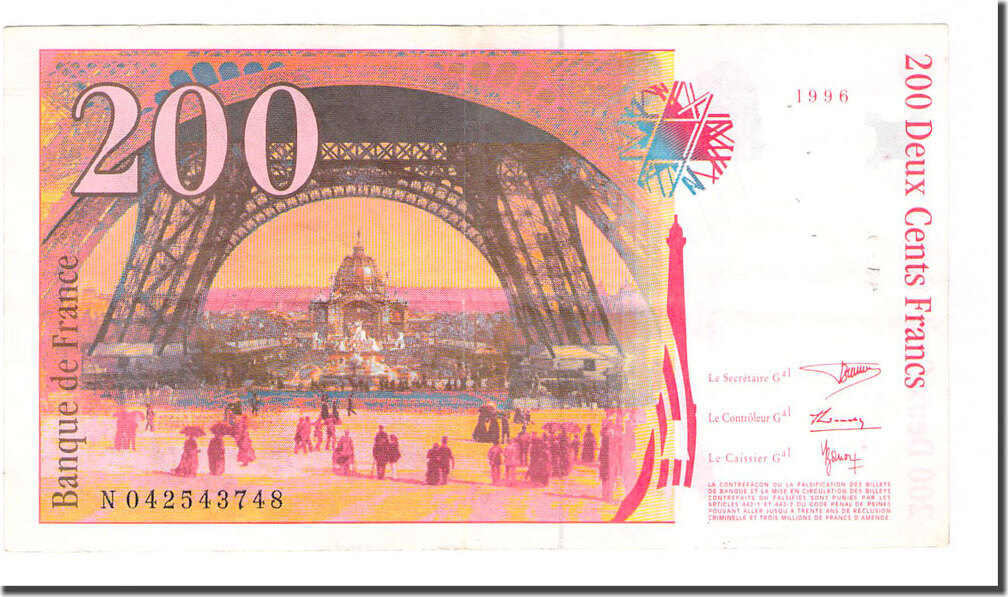 France 200 Francs 1996 Eiffel, Fayette:75.3a, KM:159a EF(40-45) | MA-Shops