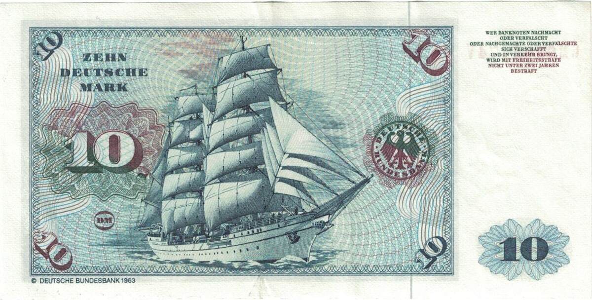 GERMANY - FEDERAL REPUBLIC 10 Deutsche Mark 1980 Banknote, 1980-01-01 ...