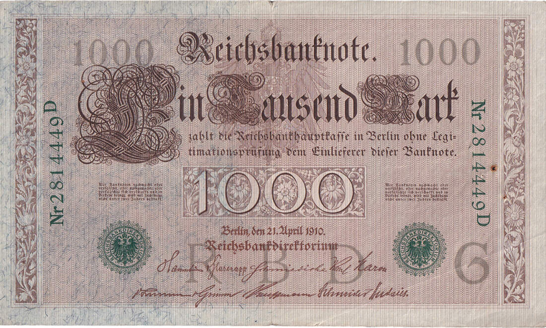 Germany 1000 Mark 1910 Banknote, 1910-04-21, KM:45a VF(20-25) | MA-Shops