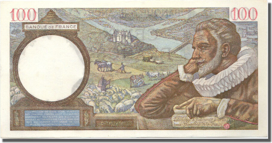 France 100 Francs 1942 Banknote, 100 F 1939-1942 ''Sully'', 1942-01-29 UNC(65-70) | MA-Shops
