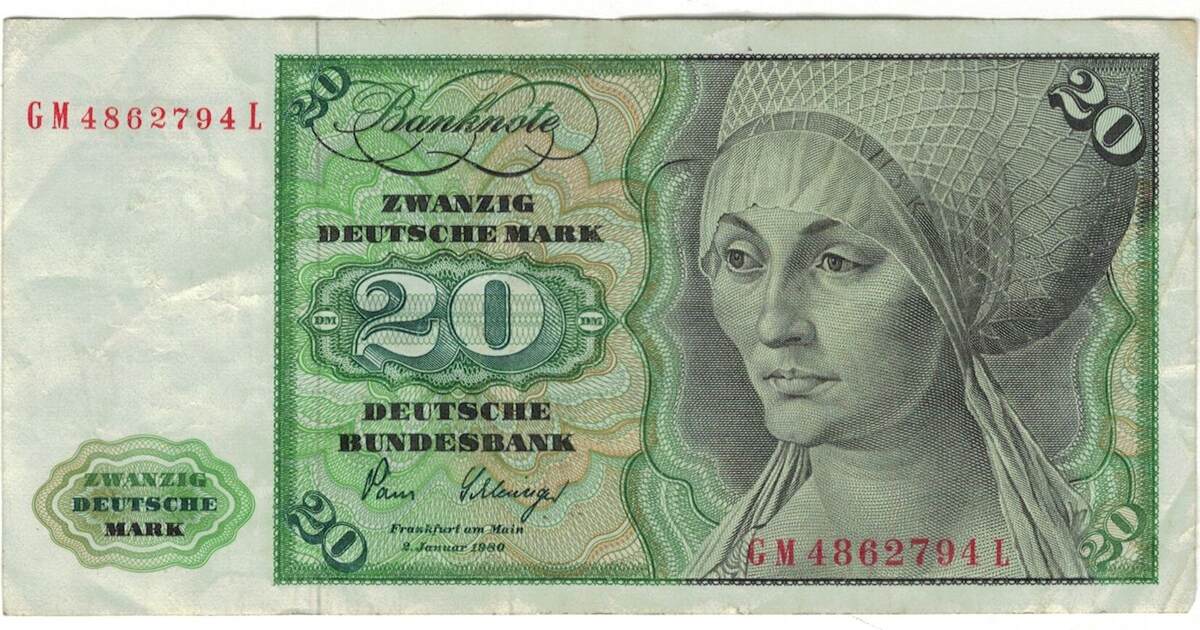 GERMANY - FEDERAL REPUBLIC 20 Deutsche Mark 1980 Banknote, 1980-01-02 ...
