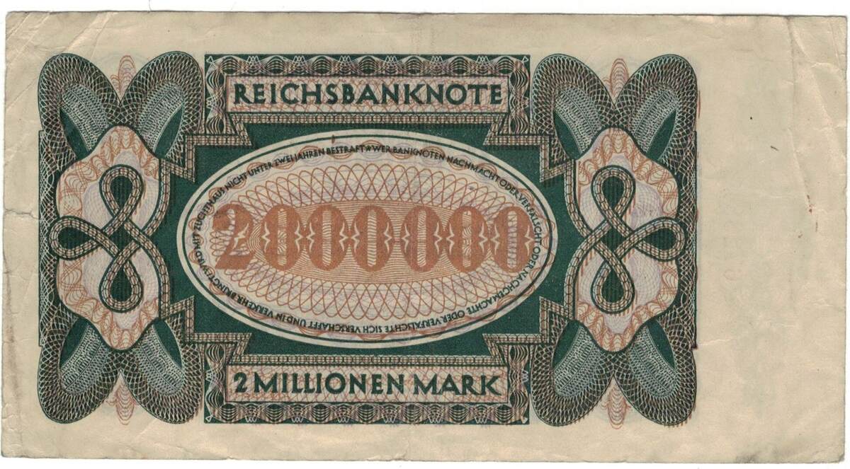 Germany 2 Millionen Mark 1923 Banknote, 1923-07-23, KM:89a EF(40-45 ...