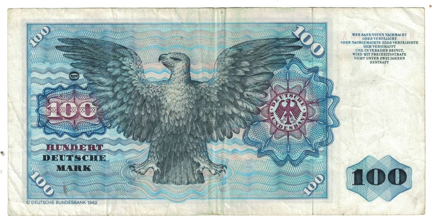 GERMANY - FEDERAL REPUBLIC 100 Deutsche Mark 1980 Banknote, 1980-01-02 ...