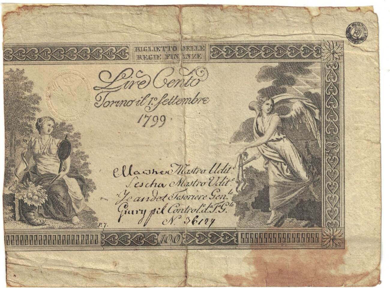 Italy 100 Lire 1799 Banknote VG(8-10) | MA-Shops
