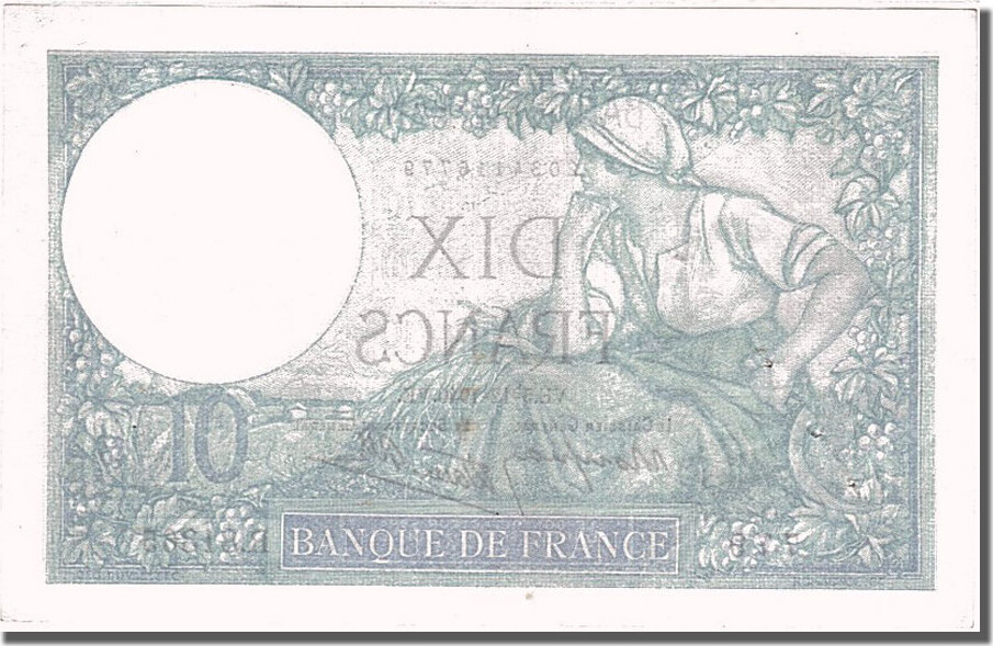 France 10 Francs 1940 Banknote, 10 F 1916-1942 ''Minerve'', 1940-12-05 ...