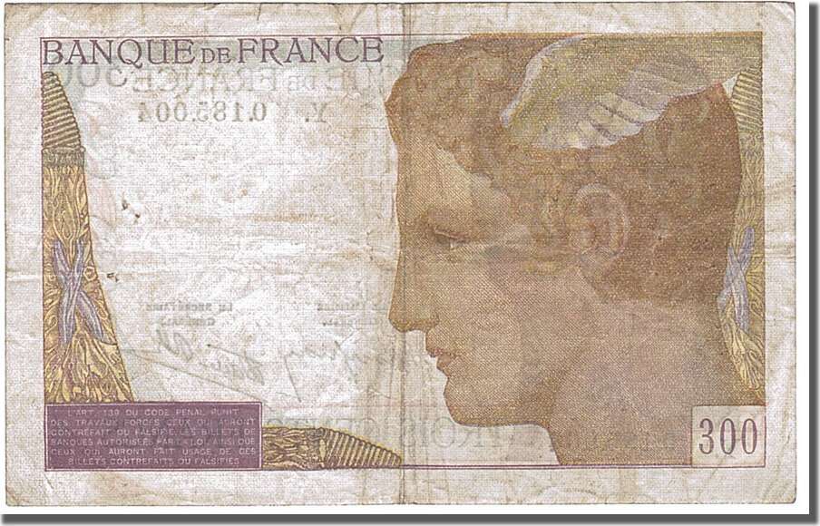 France 300 Francs 1939 Banknote, 300 F 1938-1939, 1939-02-09 EF(40-45 ...