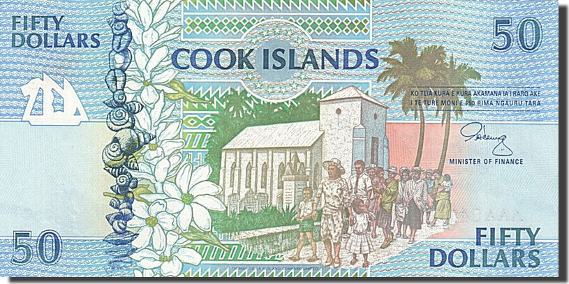 Cook Islands 50 Dollars 1992 Banknote UNC(65-70) | MA-Shops