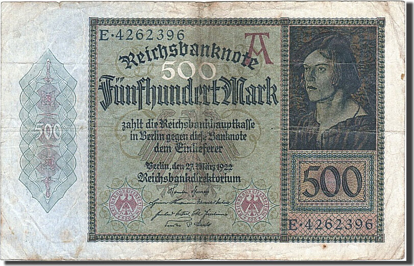 Germany 500 Mark 1922 Banknote, 1922-03-27 EF(40-45) | MA-Shops