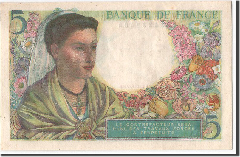 France 5 Francs 1943 Banknote, 5 F 1943-1947 ''Berger'', 1943-11-25 UNC ...