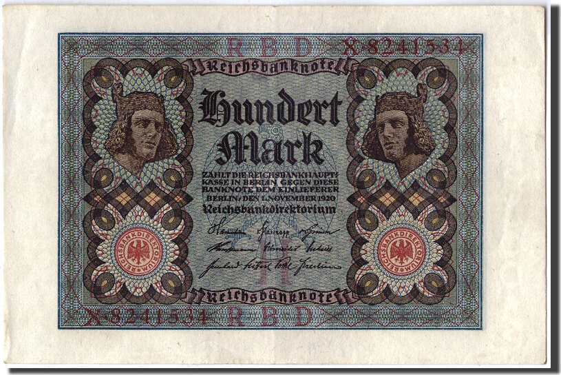 Germany 100 Mark 1920 Banknote, 1920-11-01 AU(55-58) | MA-Shops
