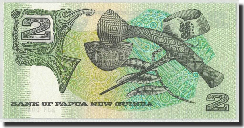 Papua New Guinea 2 Kina Banknote, Undated (1992), KM:12a UNC(65-70 ...