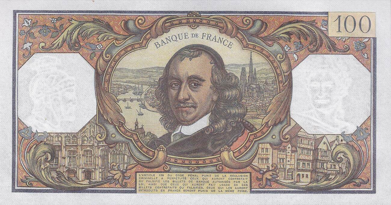 France 100 Francs 1971 Corneille, R.572, Fayette:65.36, KM:149d AU(55-58) | MA-Shops