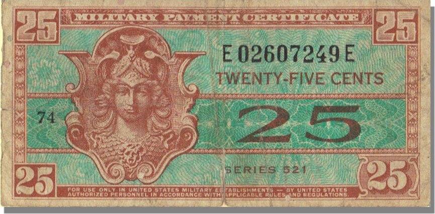 United States 25 Cents Banknote, KM:M31 VF(20-25) | MA-Shops