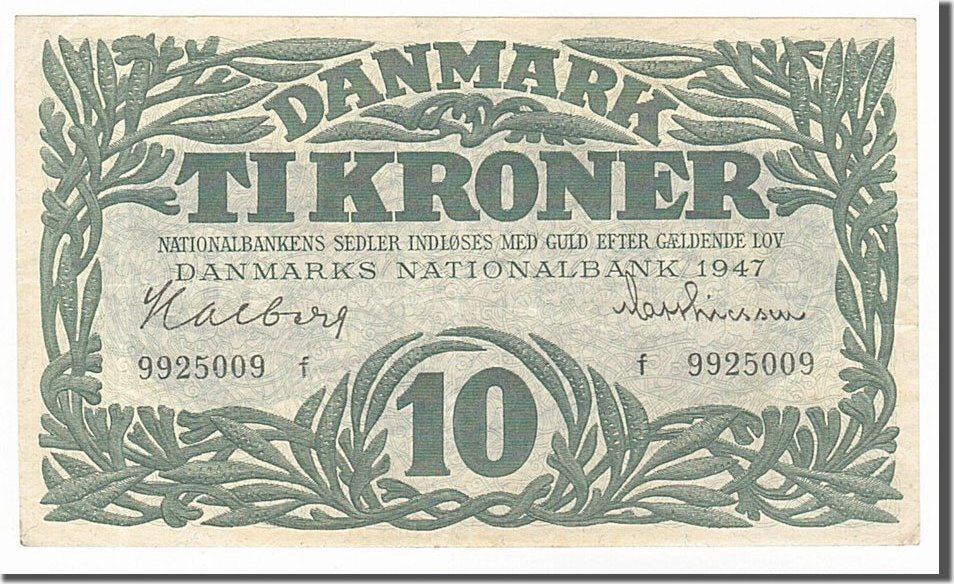 Denmark 10 Kroner 1947 Banknote AU(55-58) | MA-Shops