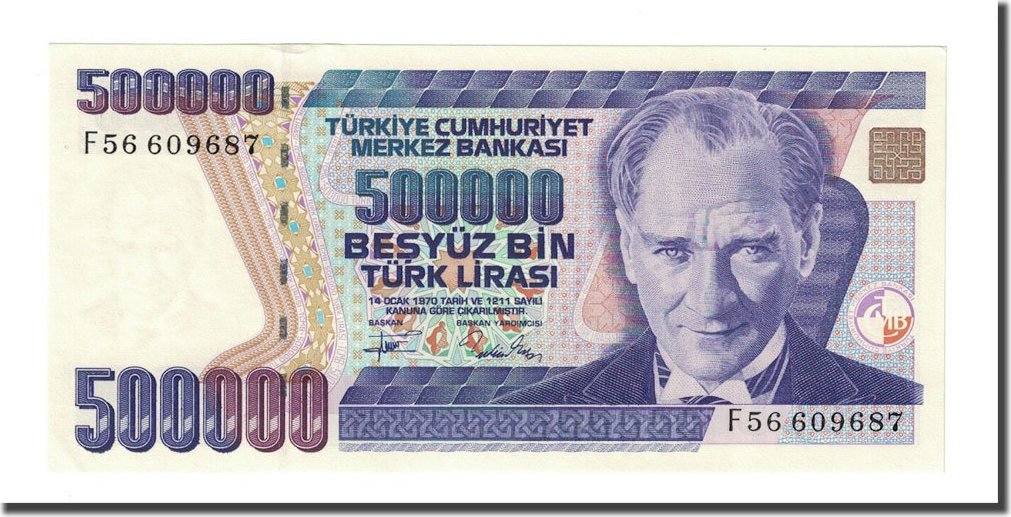 Turkey 500,000 Lira L.1970 Banknote, 1970-10-14, KM:208 UNC(65-70) | MA ...