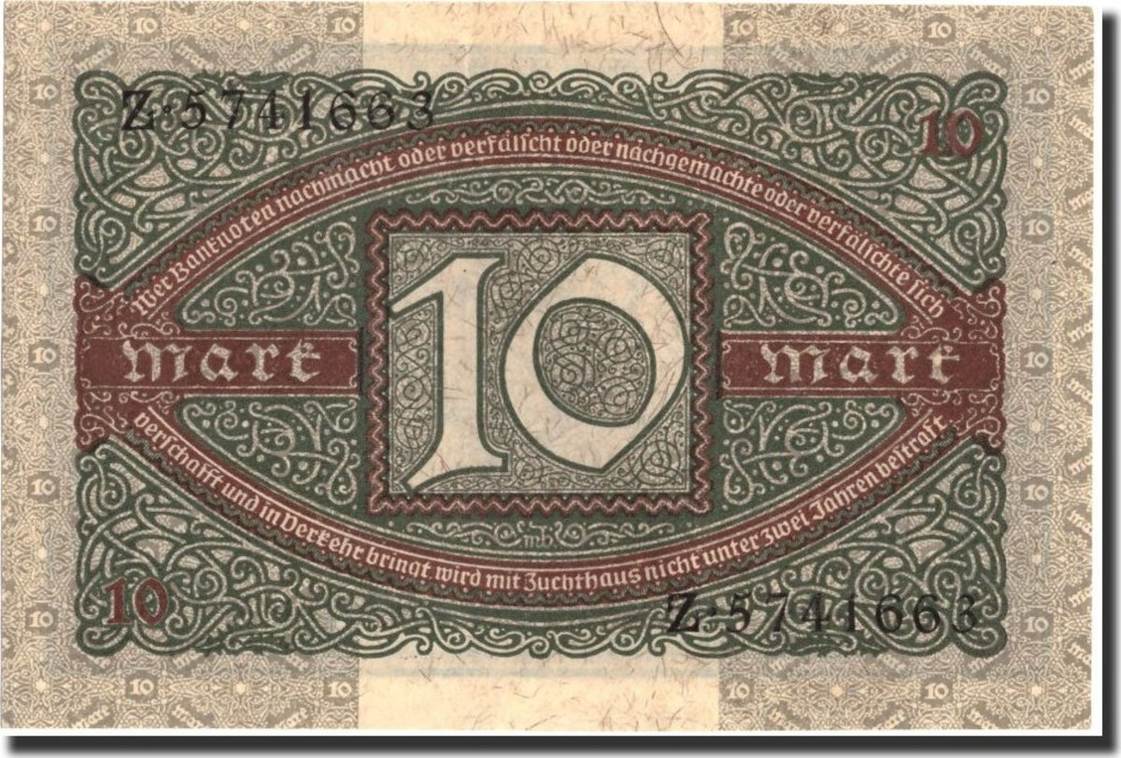 Germany 10 Mark 1920 Banknote, 1920-02-06, KM:67a UNC(60-62) | MA-Shops