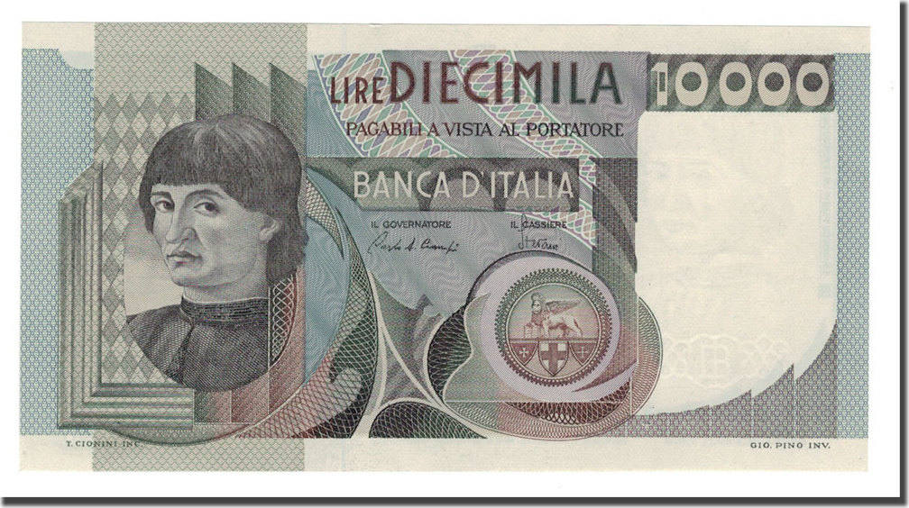 Italy 10,000 Lire 1976-1984 Banknote, 1980-09-06, KM:106b UNC(65-70 ...