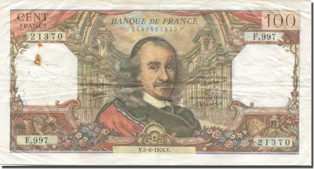 France 100 Francs 1976 Corneille, 1976-08-05, Fayette:65.54 EF(40-45) | MA-Shops
