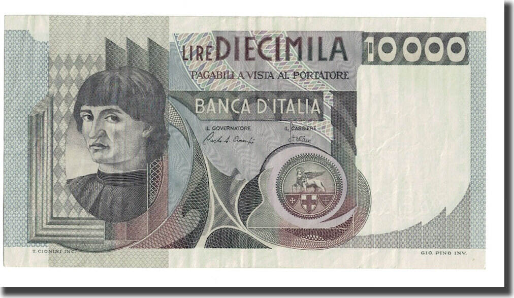 Italy 10,000 Lire 1980 Banknote, 1980-09-06, KM:106b AU(55-58) | MA-Shops