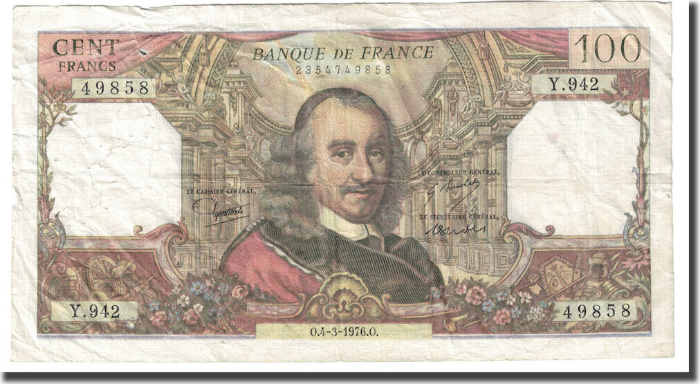 France 100 Francs 1976 Corneille, 1976-03-04, Fayette:65.52 VF(30-35) | MA-Shops