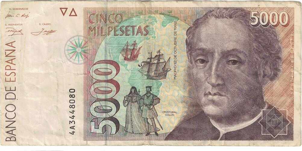 Spain 5000 Pesetas 1992 Banknote, 1992-10-12, KM:165 VF(30-35) | MA-Shops