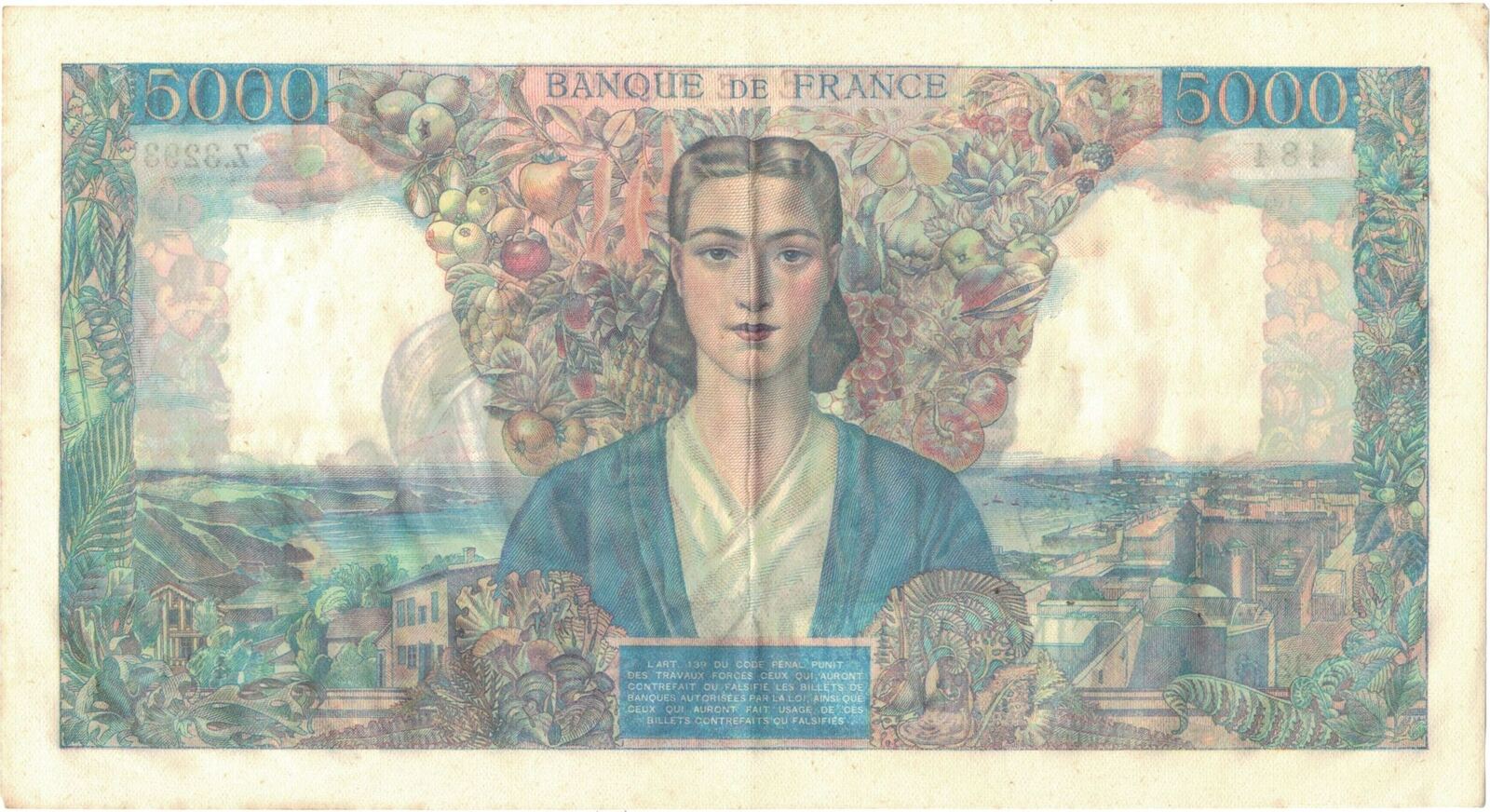 France 5000 Francs 1947 Empire Français, Z.3293484 UNC(60-62) | MA-Shops