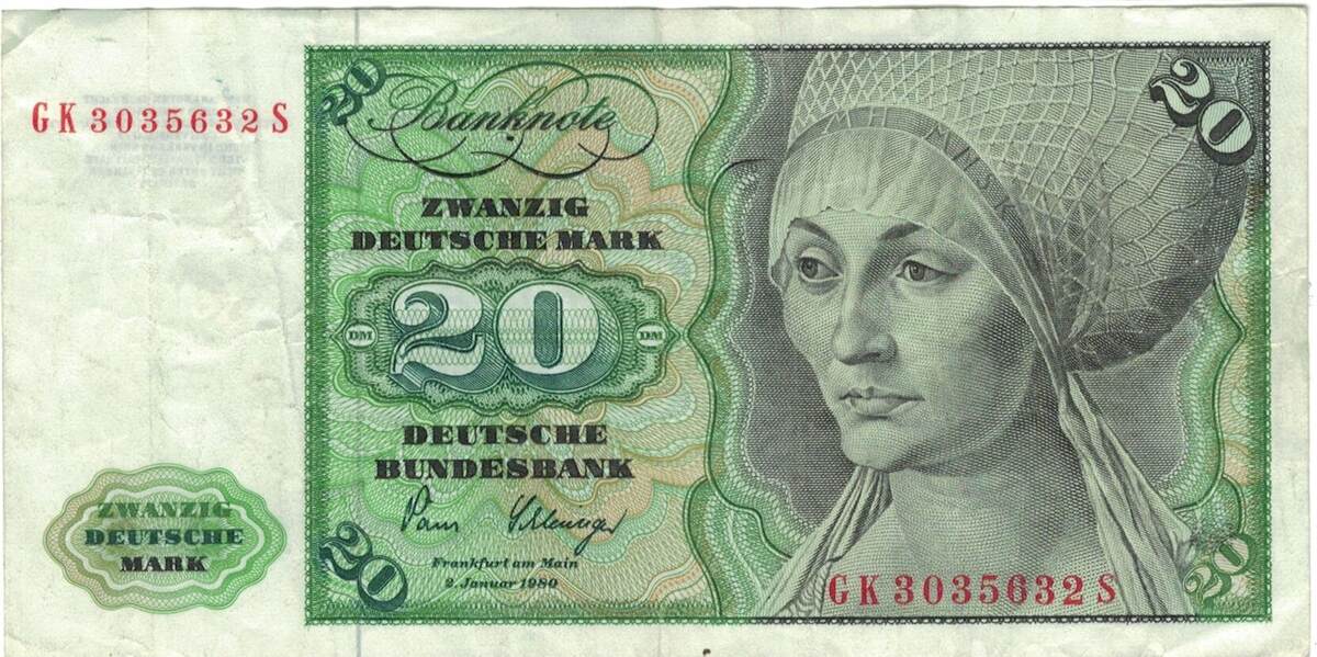 GERMANY - FEDERAL REPUBLIC 20 Deutsche Mark 1980 Banknote, 1980-01-02 ...