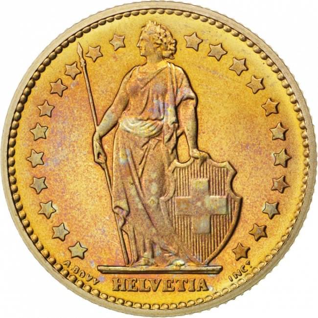 Switzerland Franc 1978 Coin, Copper-nickel, KM:24a.1 MS(63) | MA-Shops