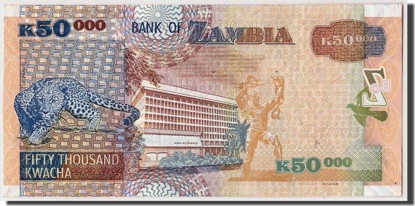 Zambia 50,000 Kwacha 2003 Banknote, Undated, KM:48a UNC(65-70) | MA-Shops